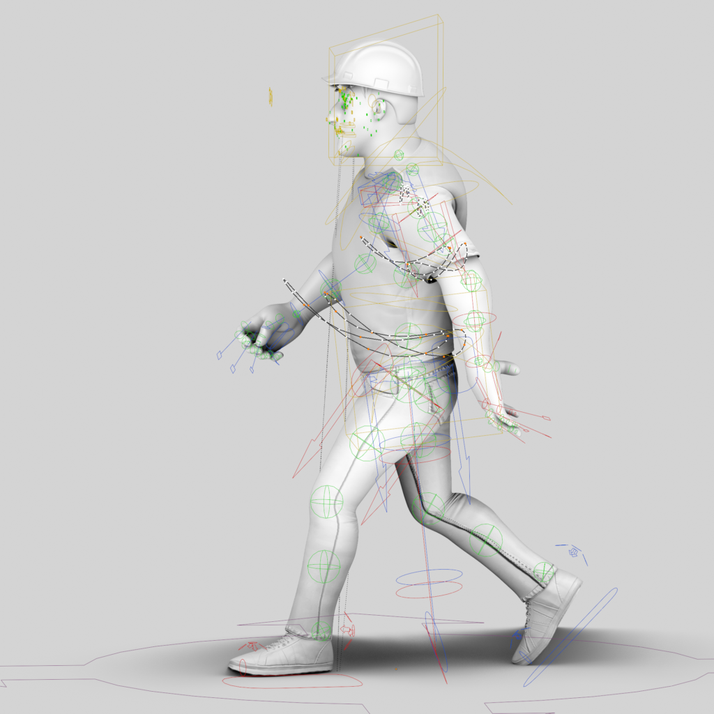 Construction Worker + Walkcycle Animation (Blender) - AnimProps