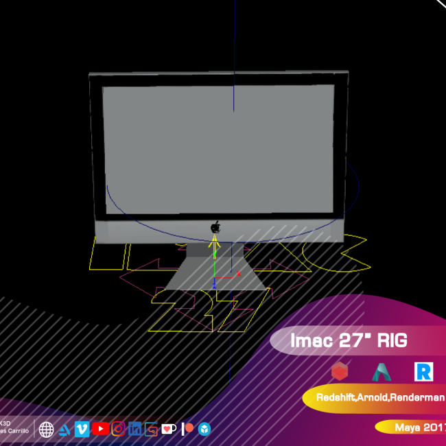 iMac apple 27" RIG MAYA (Arnold, Redshift, Renderman, Vray) - AnimProps