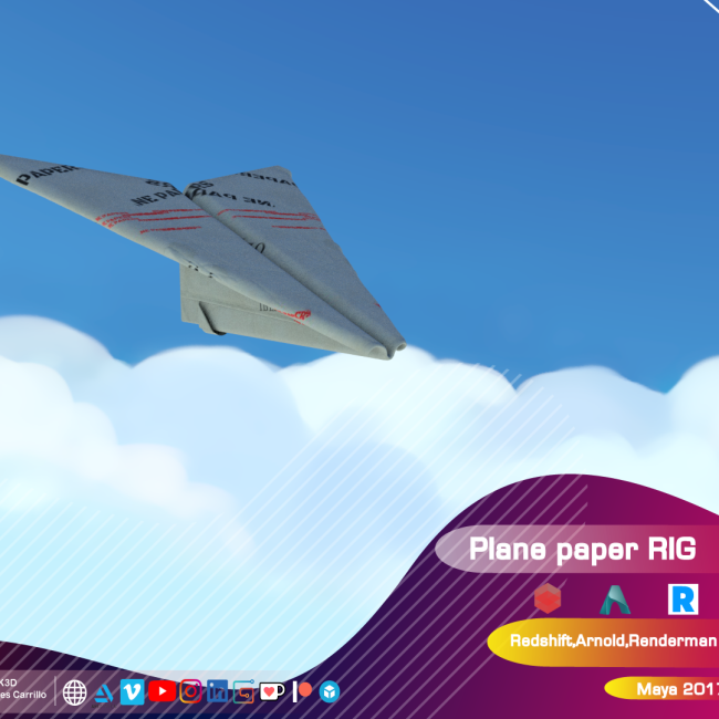 Plane Paper RIG MAYA (Arnold, Redshift, Renderman, Vray) - AnimProps