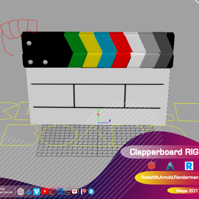 Clapperboard RIG MAYA (Arnold, Redshift, Renderman, Vray) (Copy ...