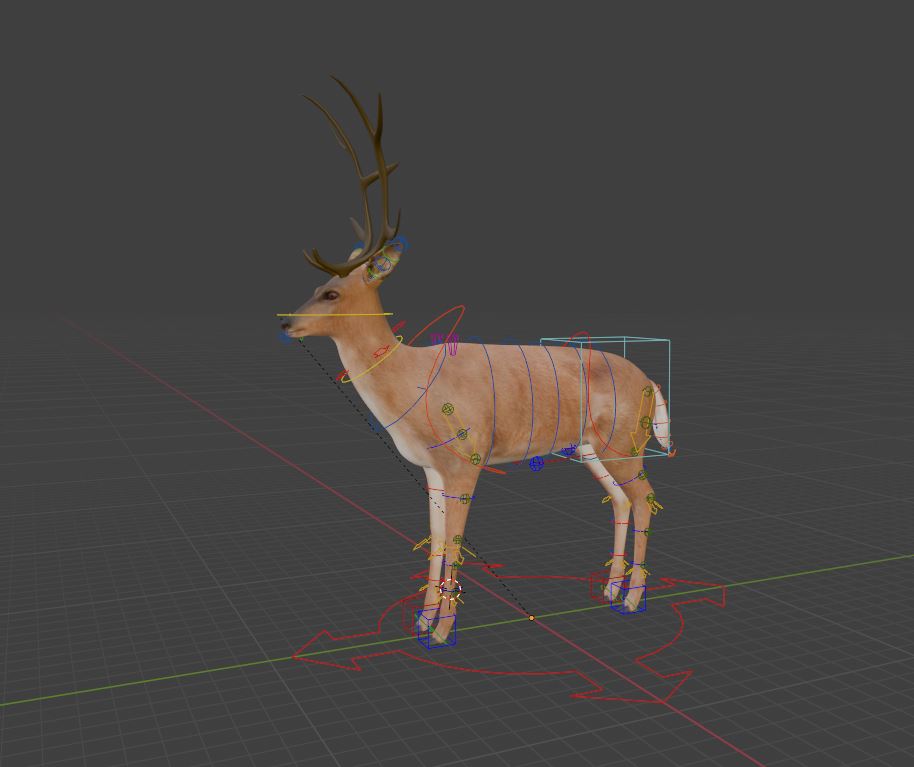Deer rig (Blender) - AnimProps