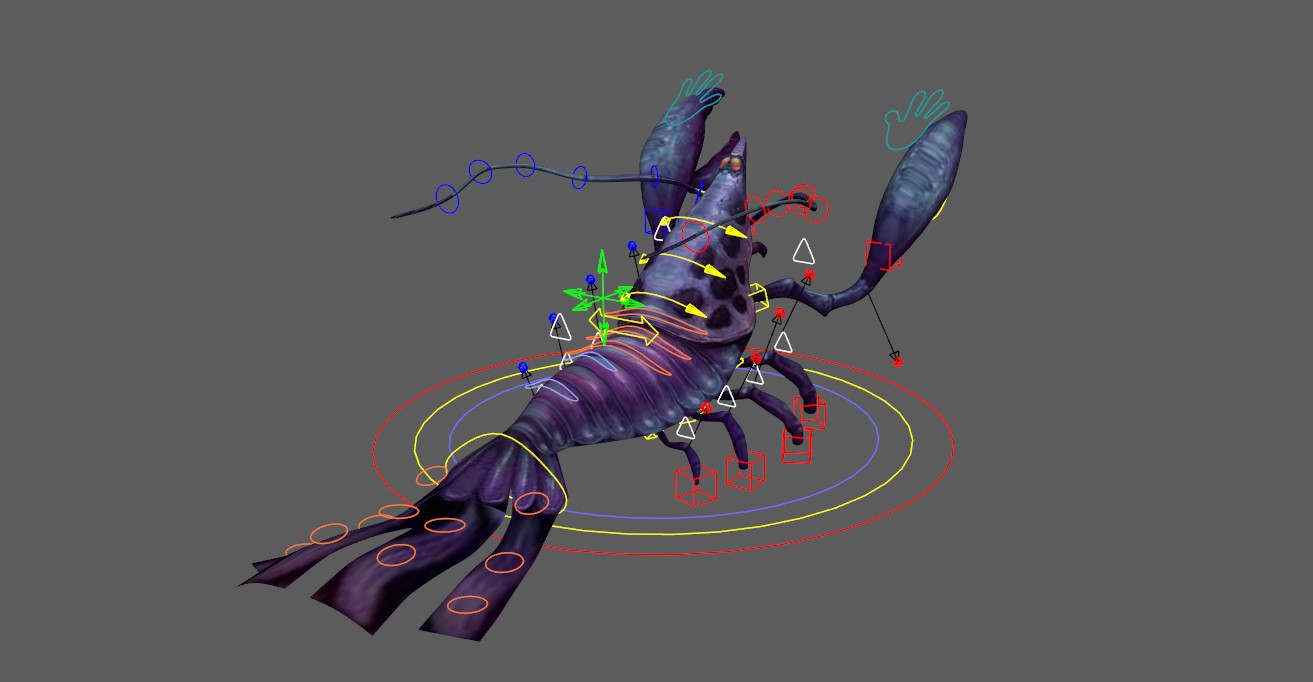 Prawn character with FBX export rig (UE5) - AnimProps