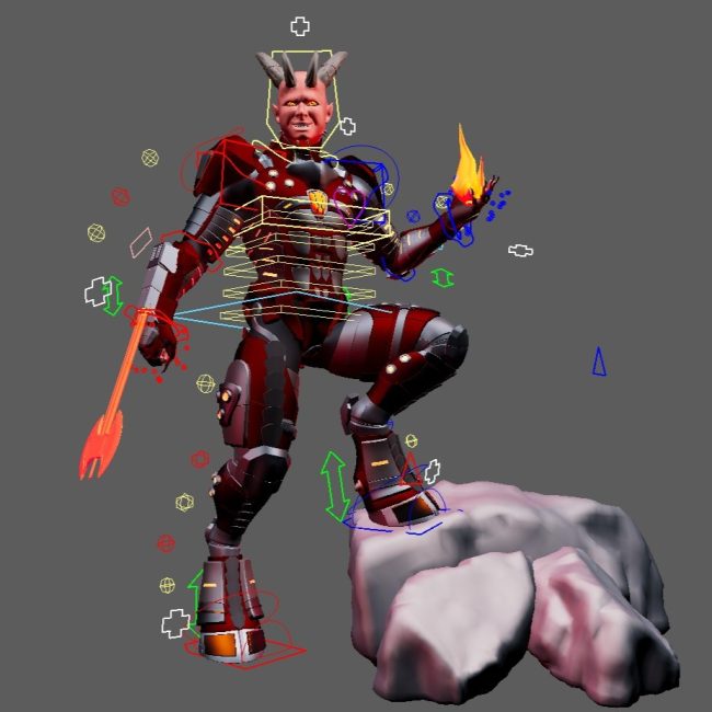 Futuristic Super Soldier Demon w/ Armor Transformations - AnimProps