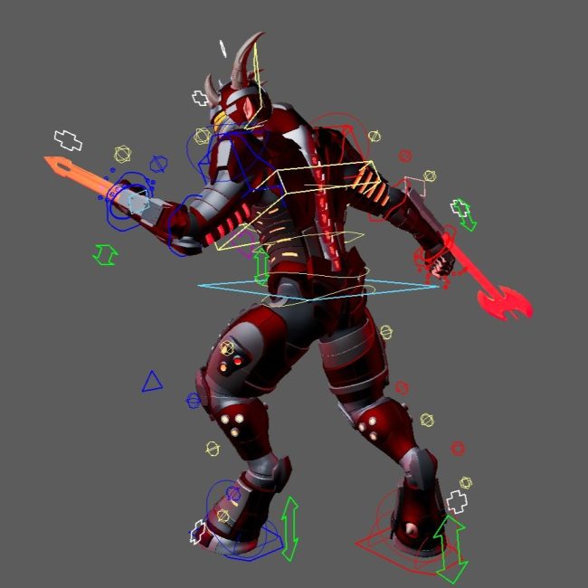 Futuristic Super Soldier Demon w/ Armor Transformations - AnimProps