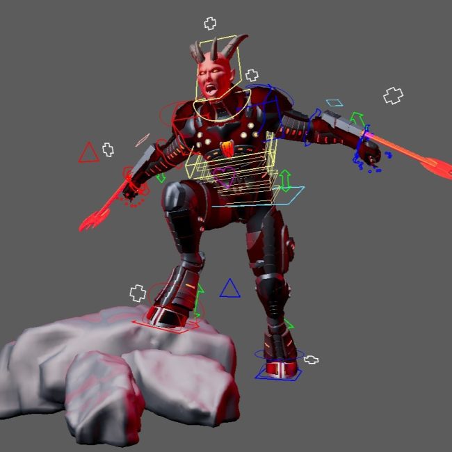 Futuristic Super Soldier Demon w/ Armor Transformations - AnimProps