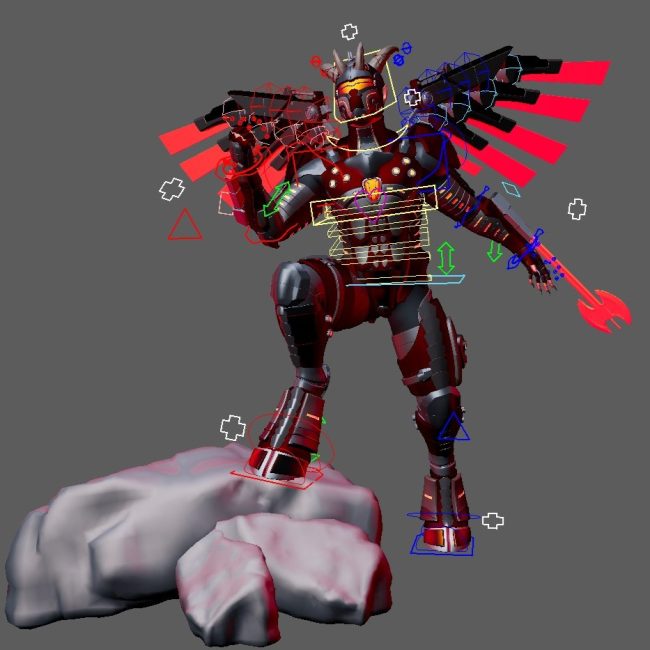 Futuristic Super Soldier Demon w/ Armor Transformations - AnimProps