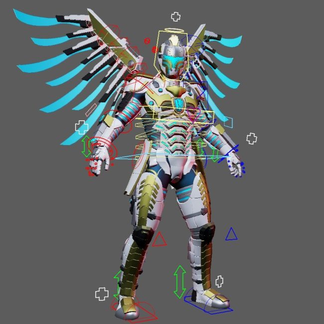 Futuristic Super Soldier Angel w/ Armor Transformations - AnimProps