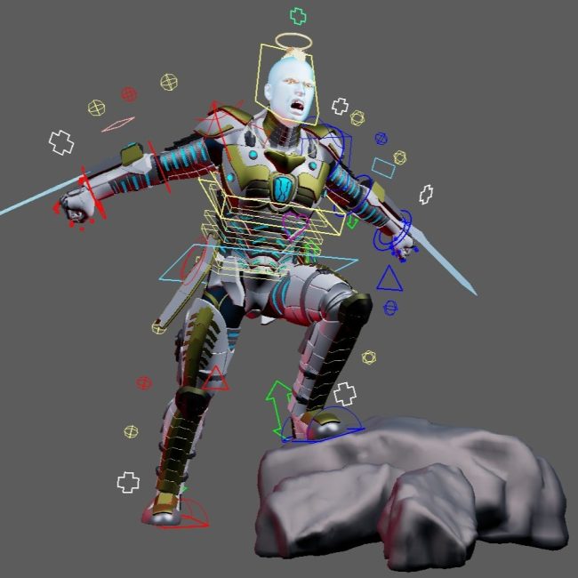 Futuristic Super Soldier Angel w/ Armor Transformations - AnimProps